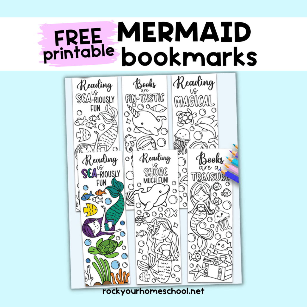 Mermaid Coloring Bookmarks - Rock Your Homeschool