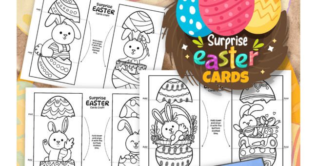 Easter Egg Cards for DIY Coloring Fun for Kids (12 Free)