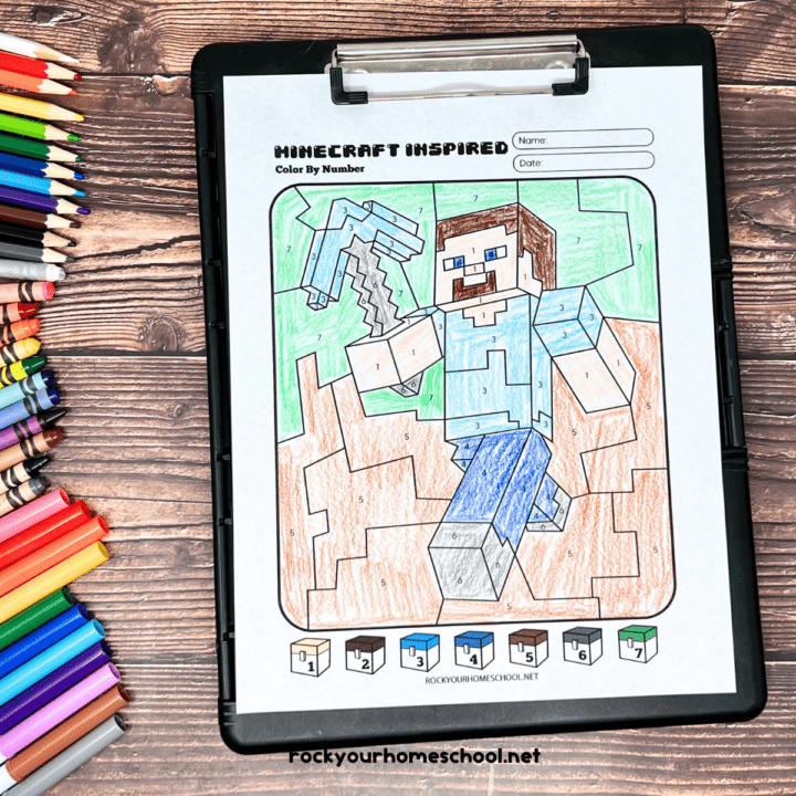 Minecraft Color By Number Pages Your Kids Will Dig (8 Free)- Rock Your ...