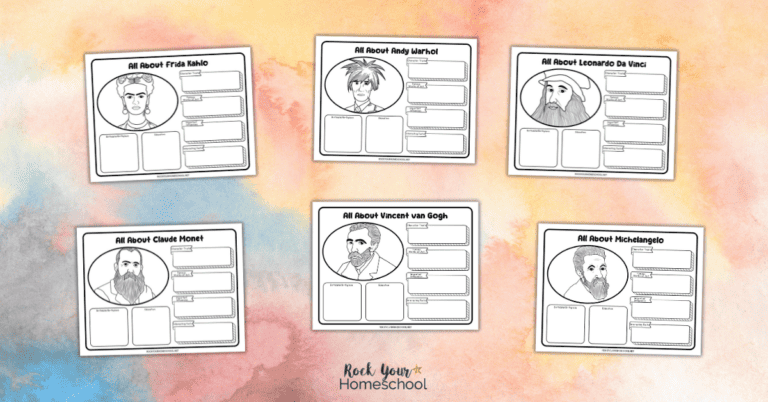 Famous Artists Worksheets for Fantastic Learning Fun (Free Set) - Rock ...