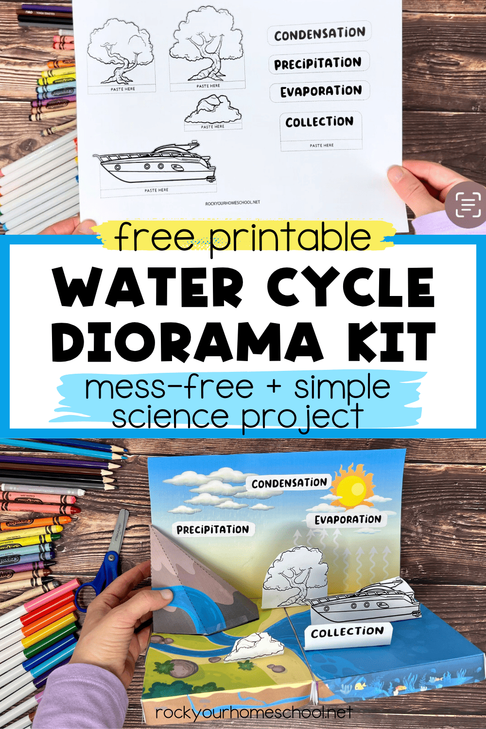 Water Cycle Diorama for a Fun Science Project (Free) - Rock Your Homeschool