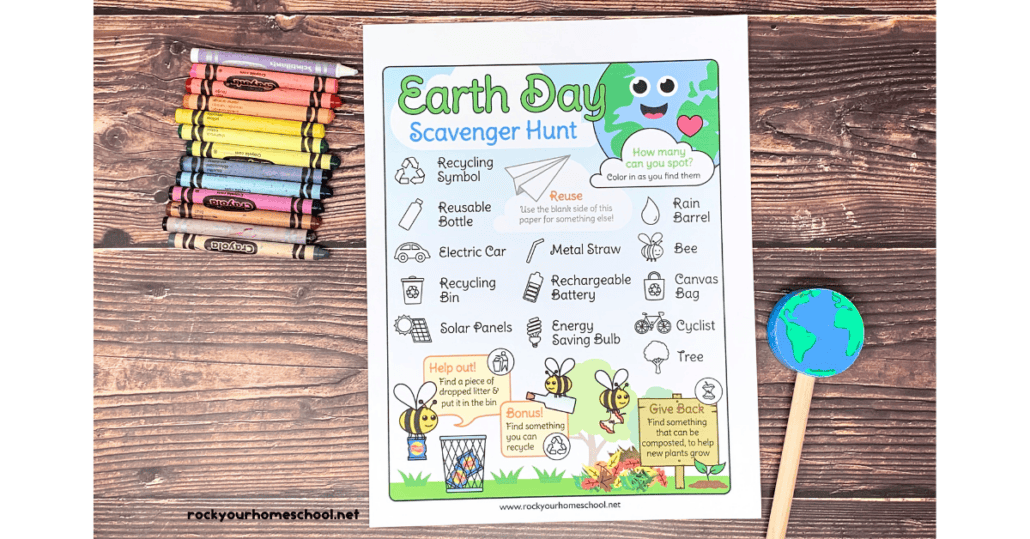 Earth Day Scavenger Hunt for Kids (Free Activity) - Rock Your Homeschool