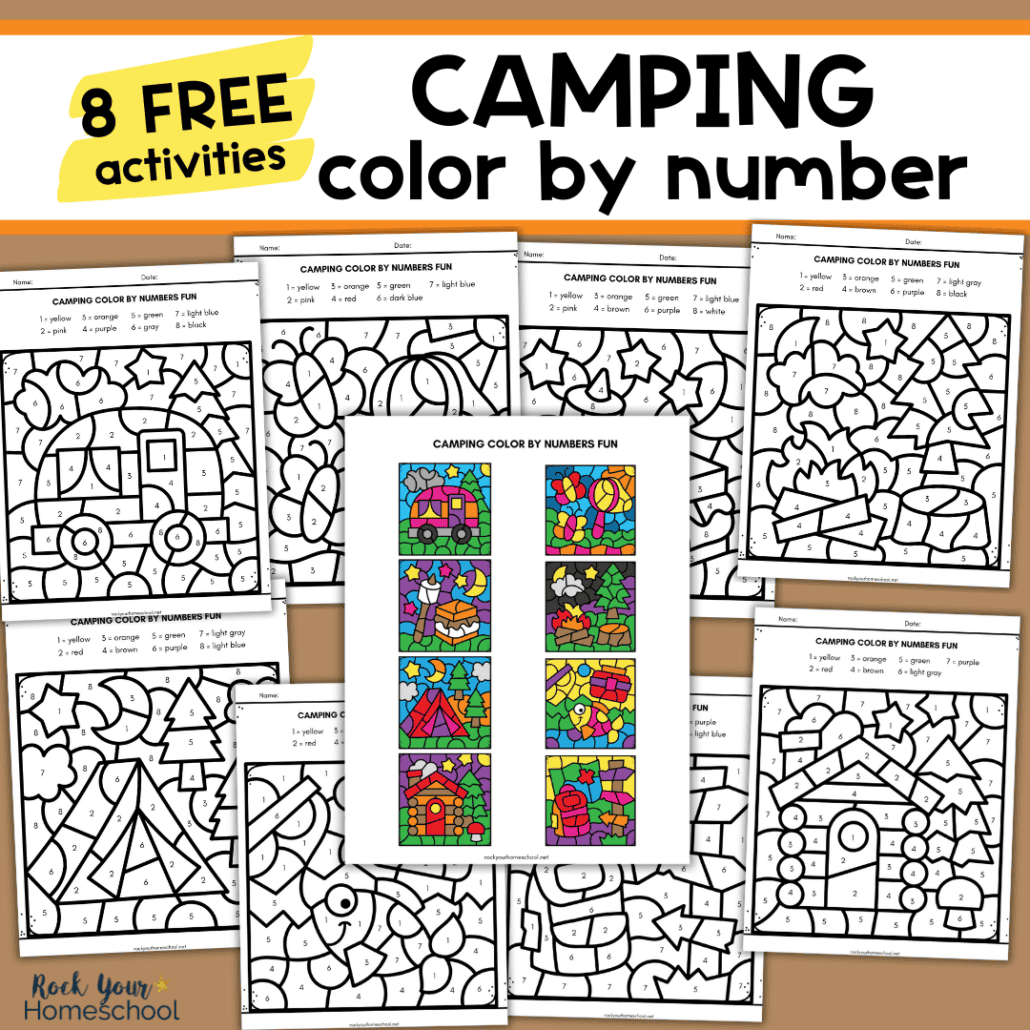 Camping Color by Number Printables for Kids (8 Free)- Rock Your Homeschool