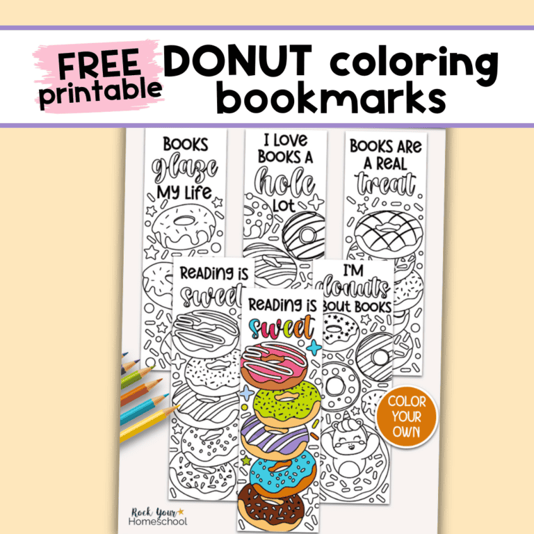 Donut Bookmarks to Color: Sweet & Easy DIY Fun (Free)- Rock Your Homeschool