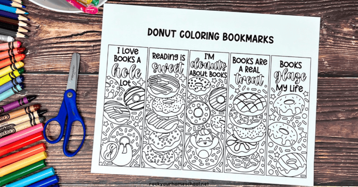 Donut Bookmarks to Color: Sweet & Easy DIY Fun (Free)- Rock Your Homeschool