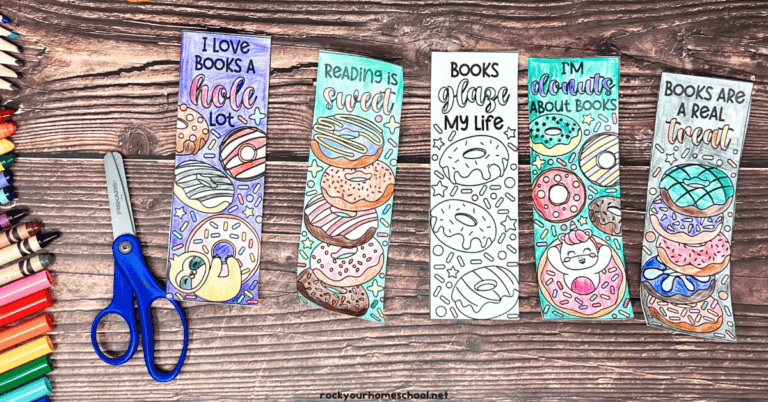 Donut Bookmarks to Color: Sweet & Easy DIY Fun (Free)- Rock Your Homeschool