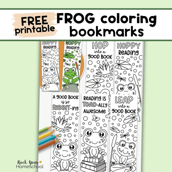 Frog Bookmarks to Color - Rock Your Homeschool