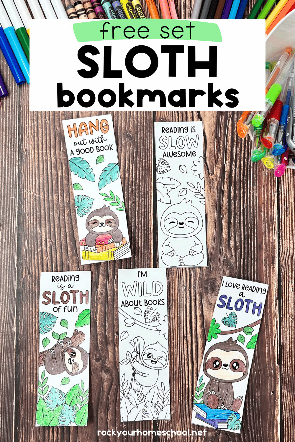 Sloth Bookmarks to Color for DIY Reading Fun (Free) - Rock Your Homeschool