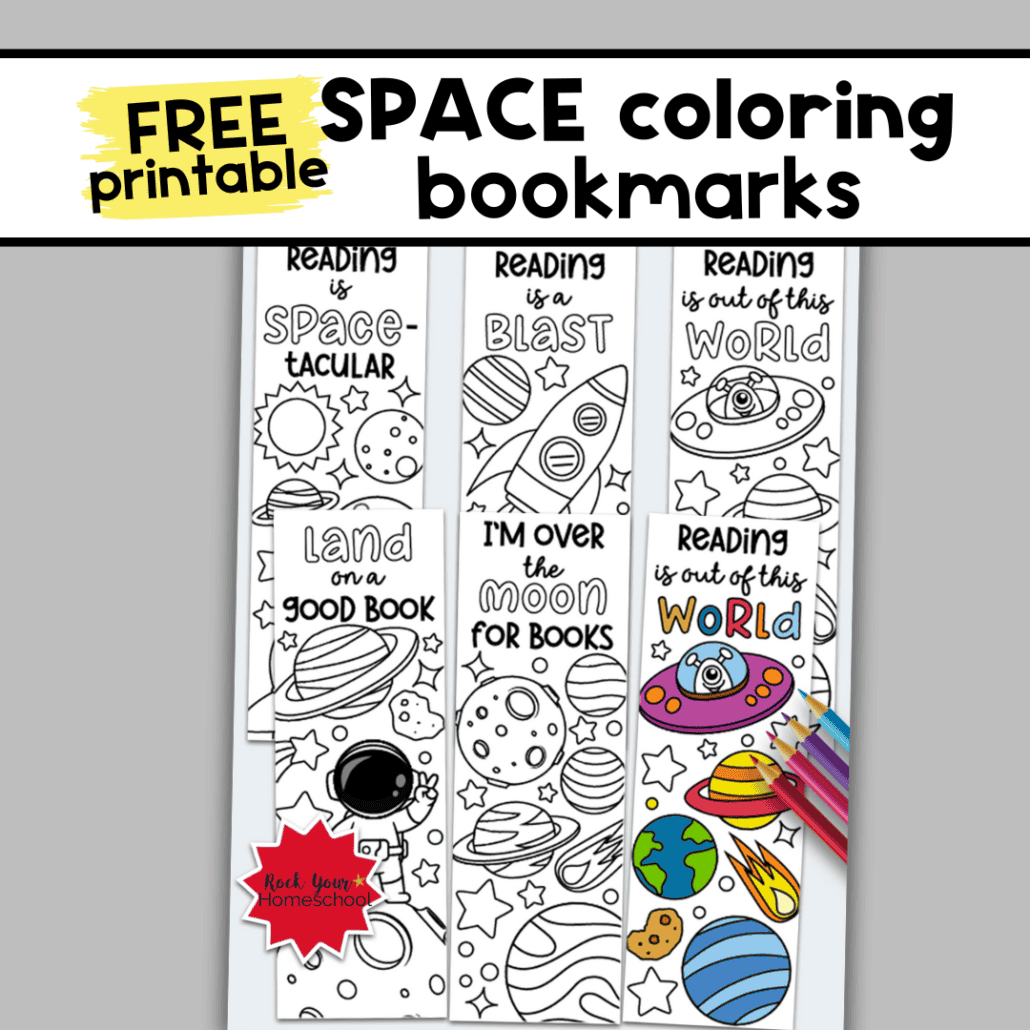 Space Bookmarks to Color - Rock Your Homeschool