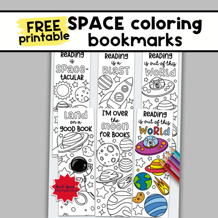 Space Bookmarks to Color - Rock Your Homeschool