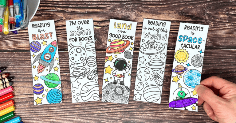 Space Bookmarks to Color (Free Printable Set) - Rock Your Homeschool