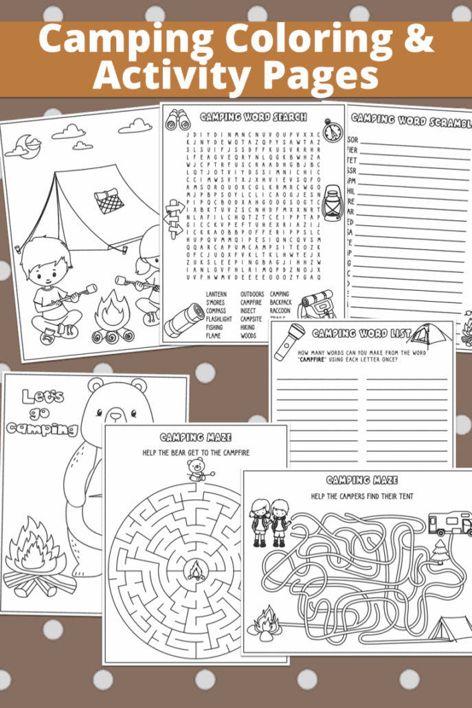 16 Free Camping Printables for Kids with Easy And Fun Activities- Rock ...