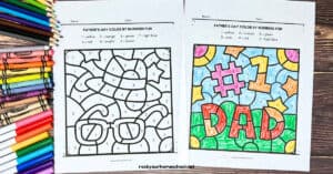 Father's Day Color by Number Pages for Kids (9 Free)- Rock Your Homeschool
