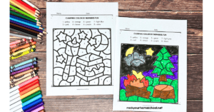 Camping Color by Number Printables for Kids (8 Free)- Rock Your Homeschool