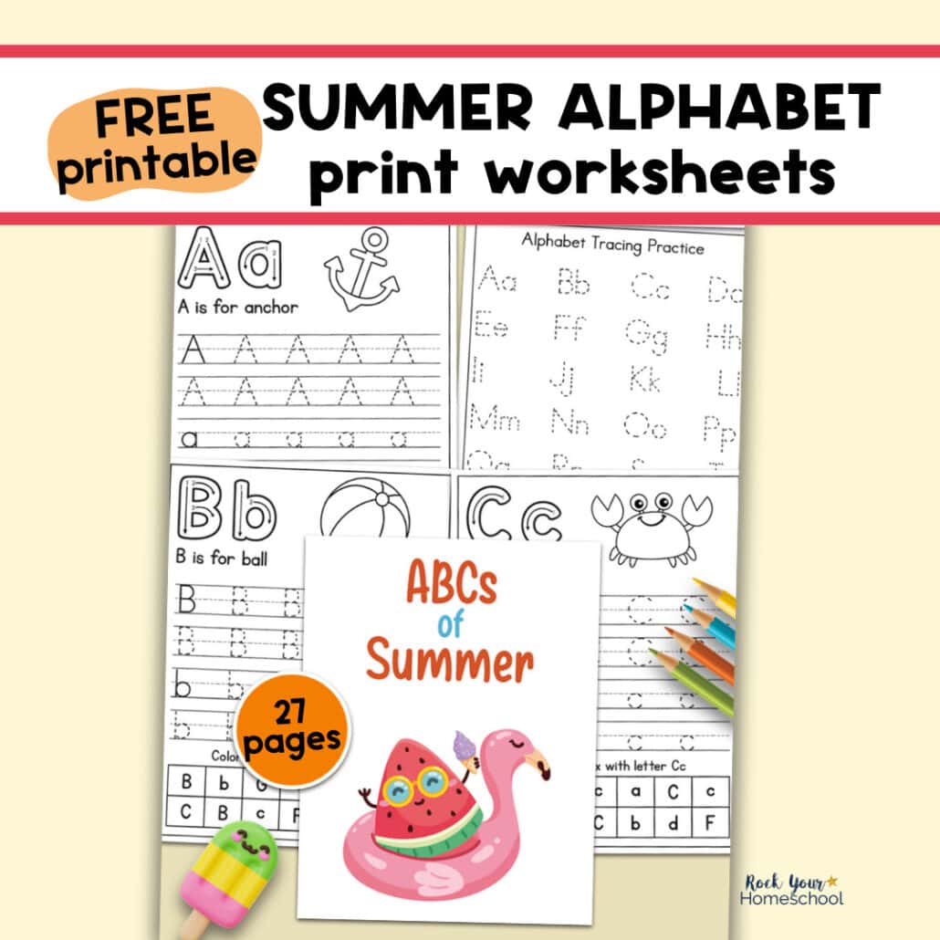 ABCs of Summer Print Tracing Worksheets - Rock Your Homeschool