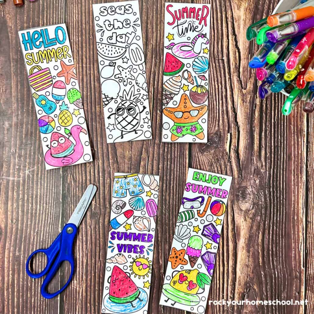 Summer Bookmarks To Color For Super Reading Fun (Free Set) - Rock Your ...
