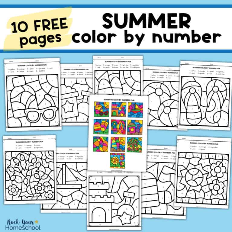 Summer Color By Number Printable Pages For Kids (10 Free)- Rock Your ...