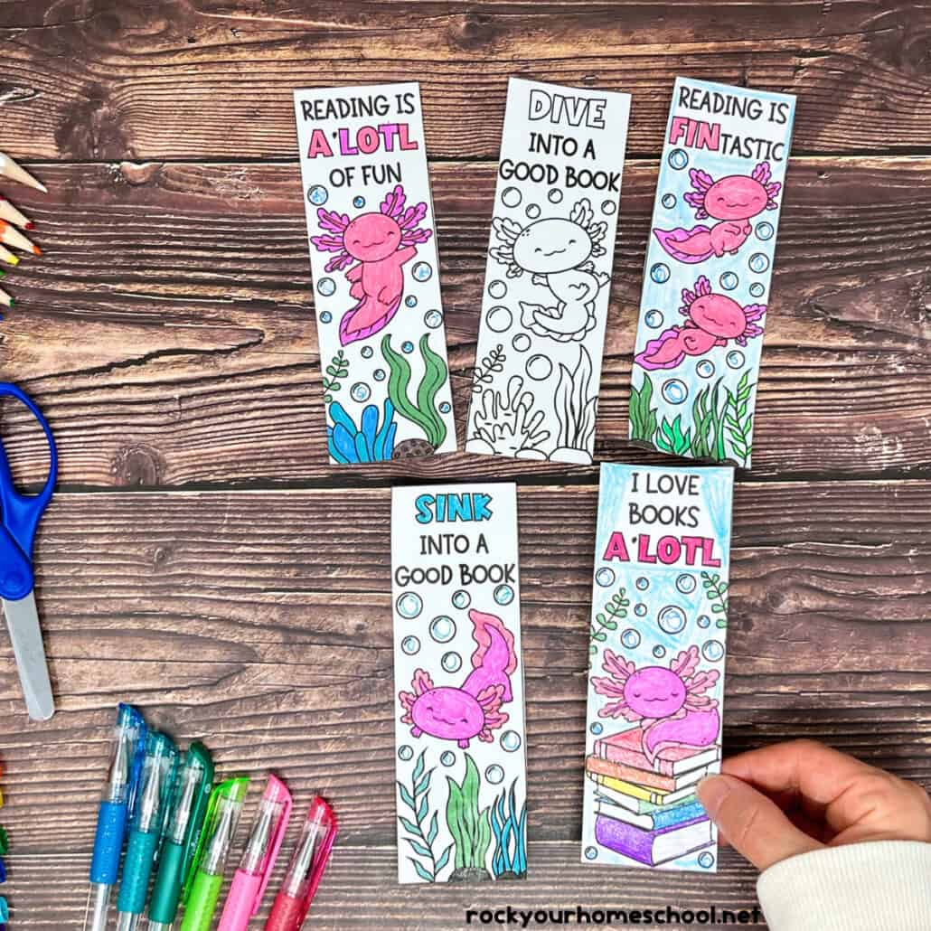 Axolotl Bookmarks To Color: Cute Ideas For Reading Fun (Free)- Rock ...