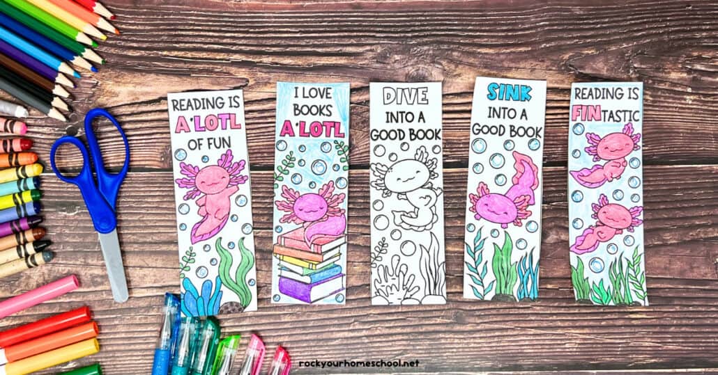 Axolotl Bookmarks To Color: Cute Ideas For Reading Fun (Free)- Rock ...