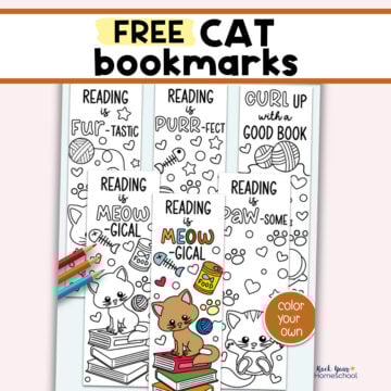 Cat Bookmarks to Color - Rock Your Homeschool