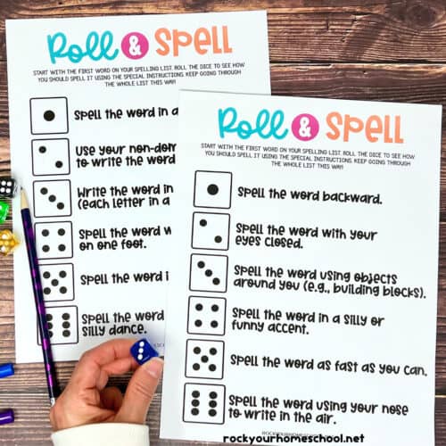 Roll and Spell Game Set for Fun with Spelling Words (Free) - Rock Your ...