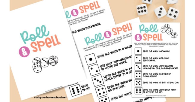 Roll and Spell Game Set for Fun with Spelling Words (Free) - Rock Your ...