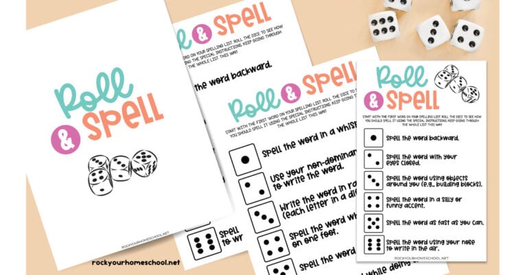 Roll and Spell Game Set for Fun with Spelling Words (Free) - Rock Your ...