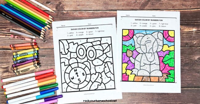 Safari Color By Number Pages For Fun Adventures (Free)- Rock Your ...