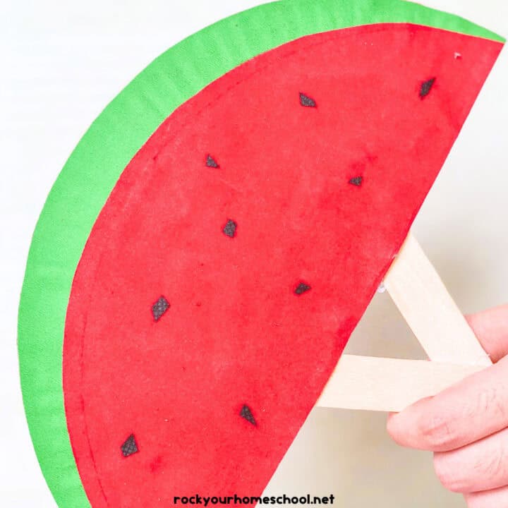 Watermelon Paper Plate Craft: How to Make a Cool Fan- Rock Your Homeschool