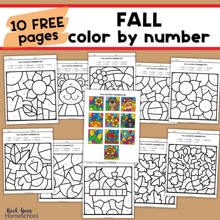 Fall Color by Number Pages - Rock Your Homeschool