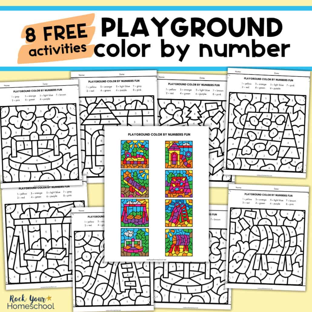 Playground Coloring Pages For Color By Number Fun (Free)- Rock Your ...