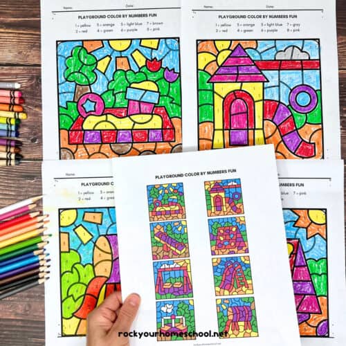 Playground Coloring Pages For Color By Number Fun (Free)- Rock Your ...