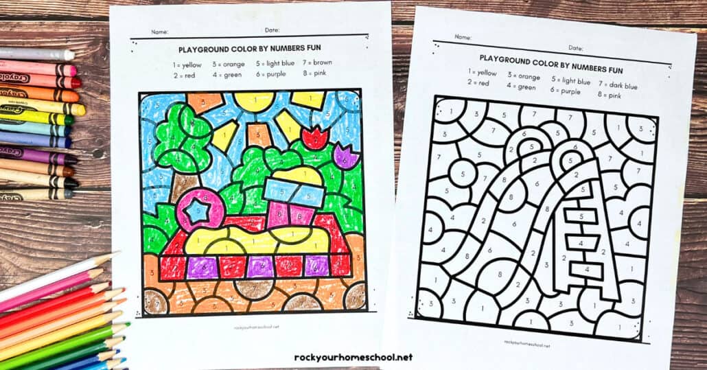 Playground Coloring Pages For Color By Number Fun (Free)- Rock Your ...
