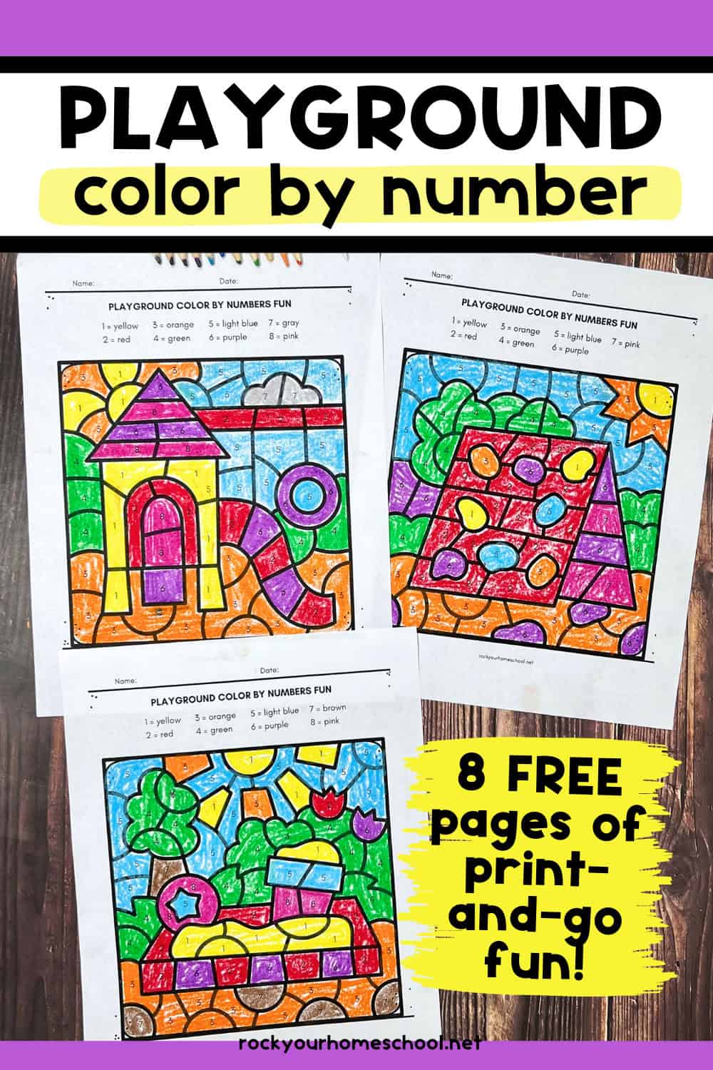 Playground Coloring Pages For Color By Number Fun (Free)- Rock Your ...