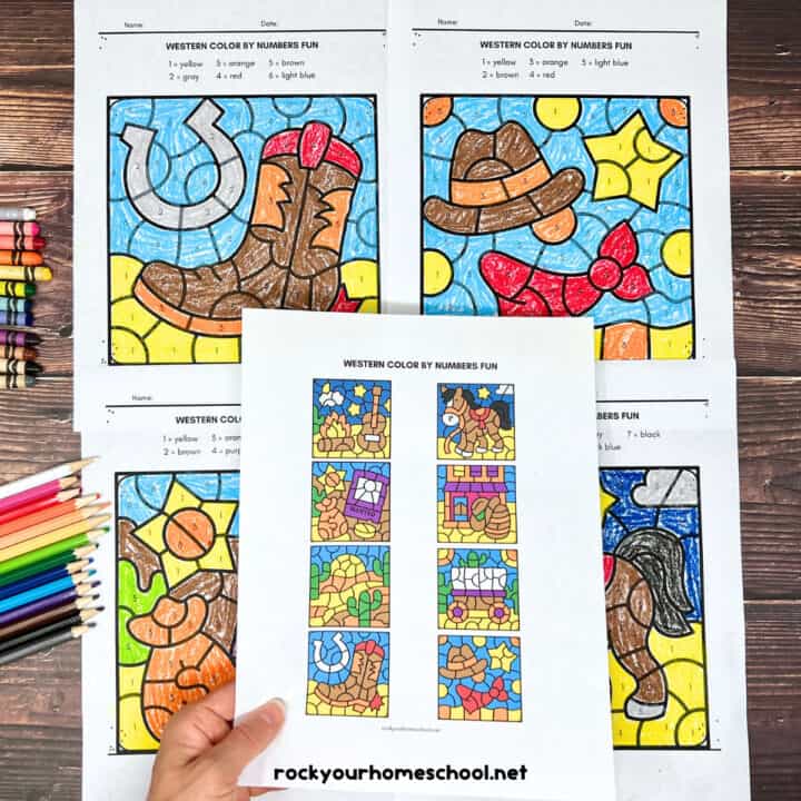 Western Coloring Pages for Color by Number Fun (8 Free) - Rock Your ...