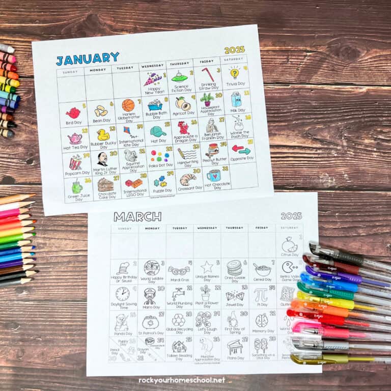 2025 Fun Days Calendar - Rock Your Homeschool