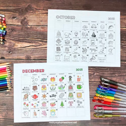 2025 Fun Days Calendar - Rock Your Homeschool