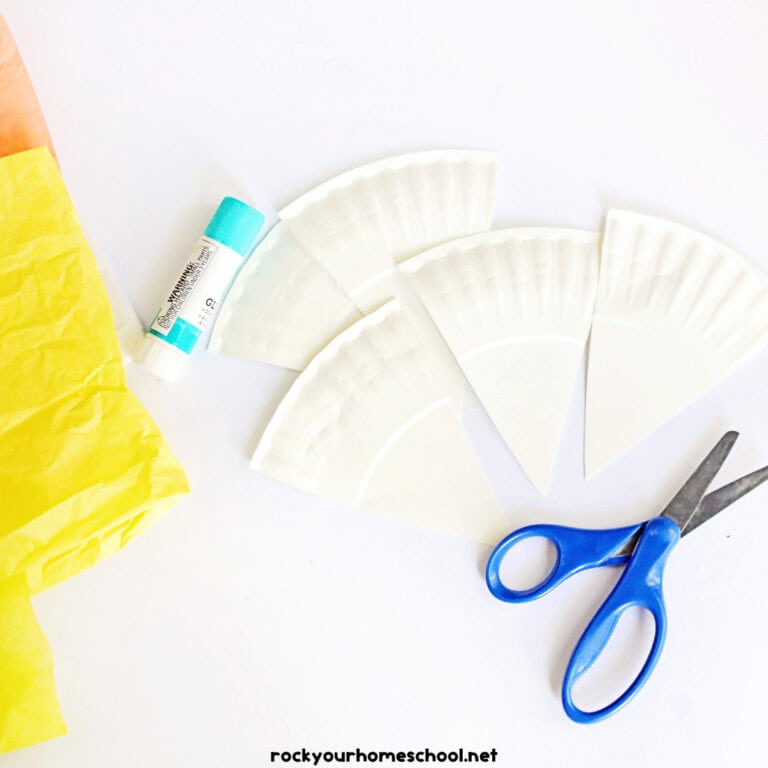 Candy Corn Paper Plate Craft With Easy Tissue Paper Texture- Rock Your ...