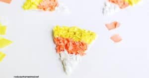 Candy Corn Paper Plate Craft With Easy Tissue Paper Texture- Rock Your ...