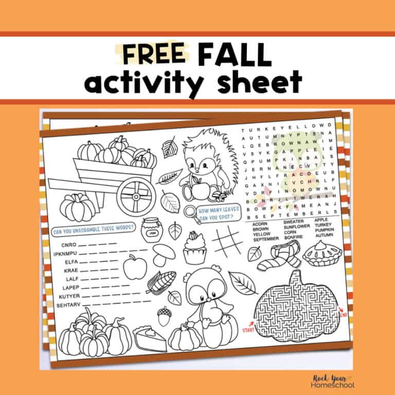Fall Activity Worksheet To Celebrate The Season With Kids (Free) - Rock ...