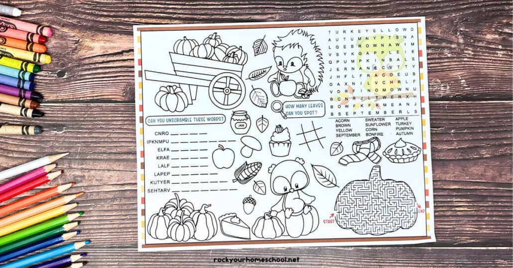 Fall Activity Worksheet To Celebrate The Season With Kids (Free) - Rock ...