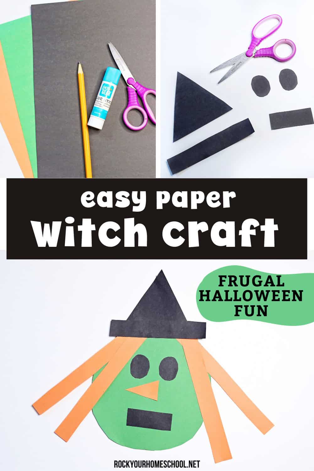 Witch Craft for Kids: Easy Paper Shapes Activity - Rock Your Homeschool