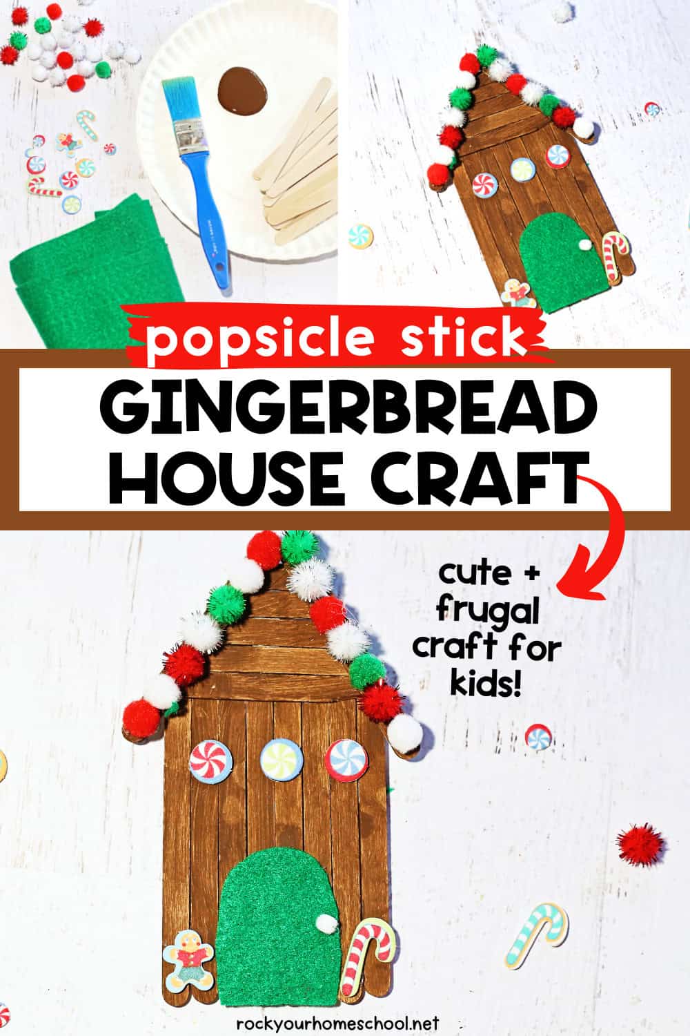 Popsicle Stick Gingerbread House: How to Make this Holiday Craft- Rock ...