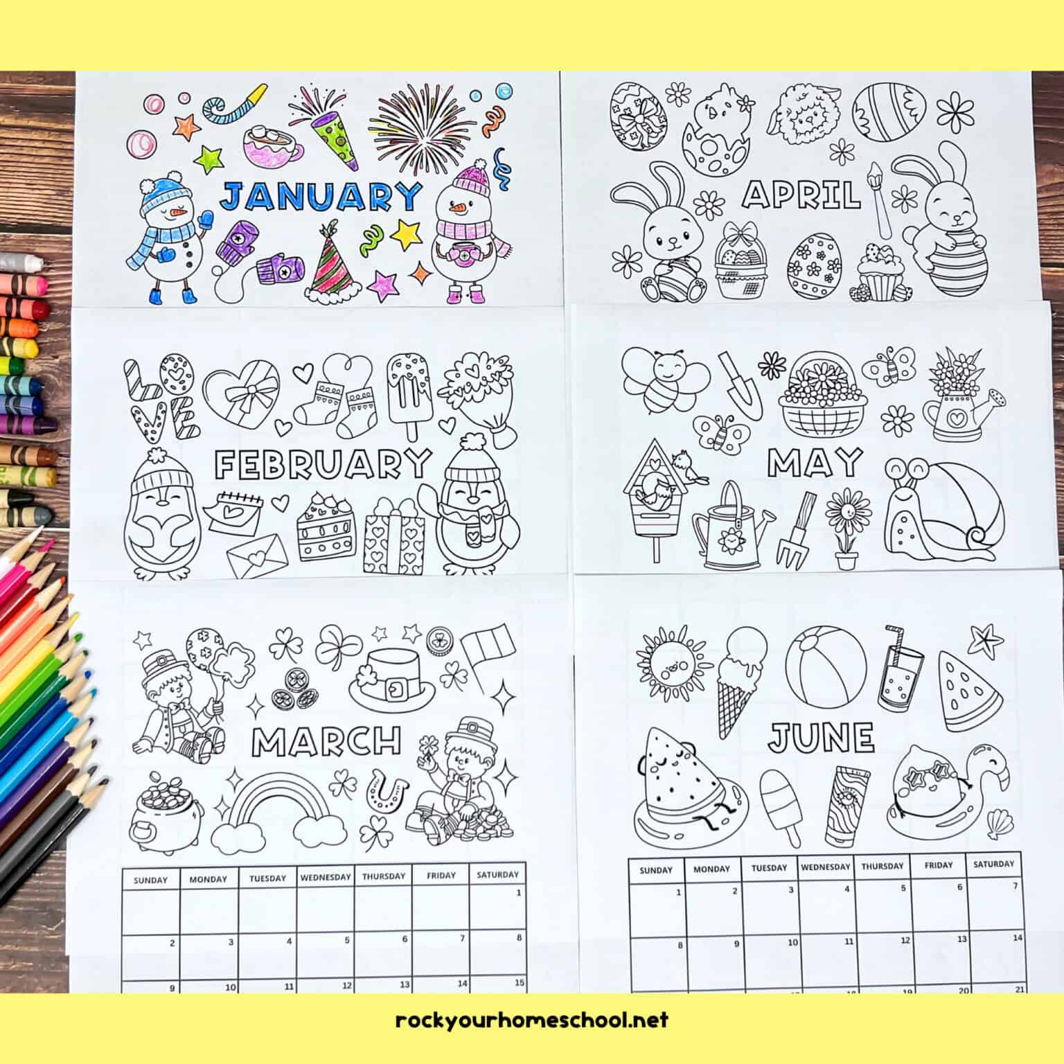 2025 Coloring Calendar - Rock Your Homeschool