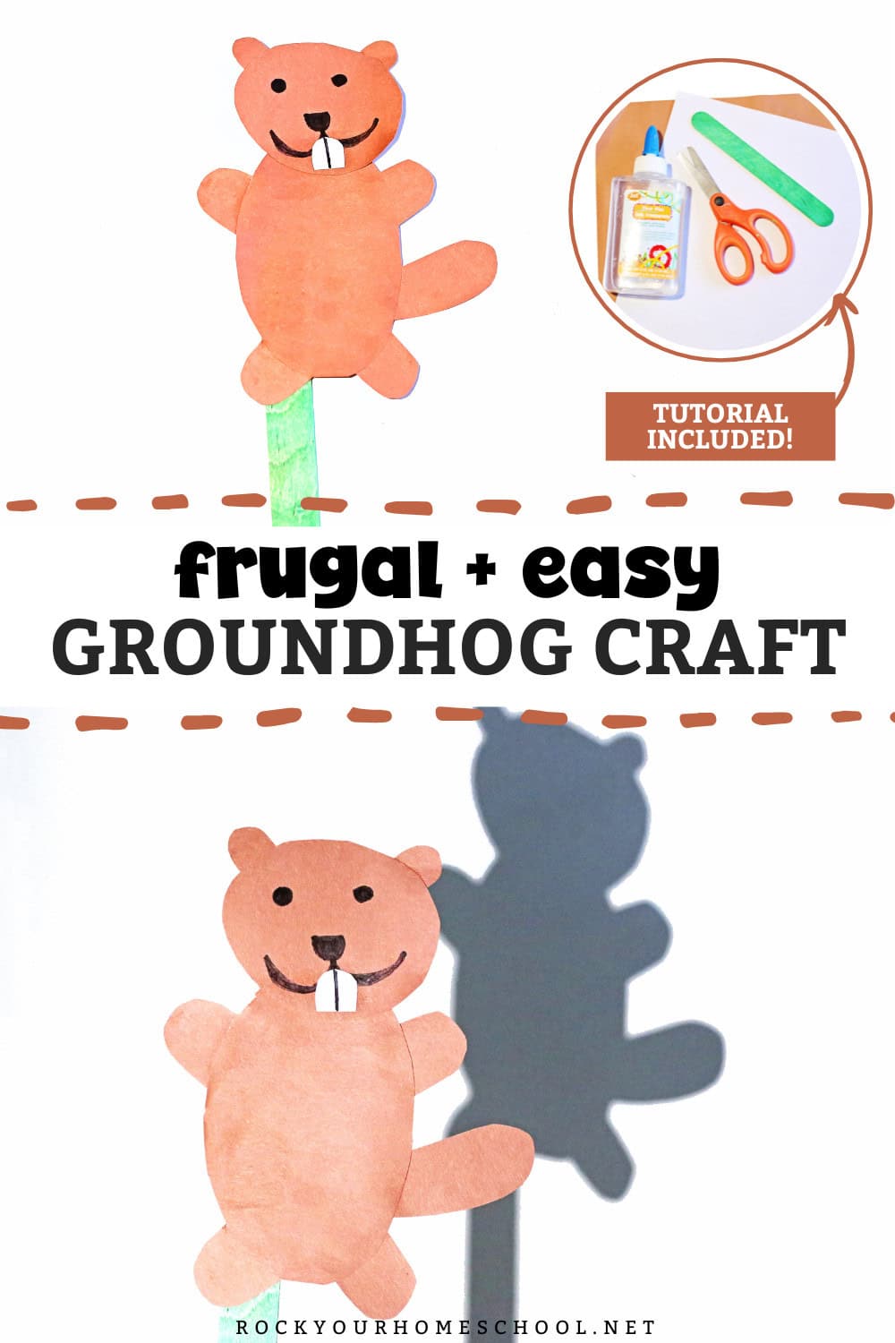 Easy Groundhog Day Craft: How To Make This Stick Puppet- Rock Your ...