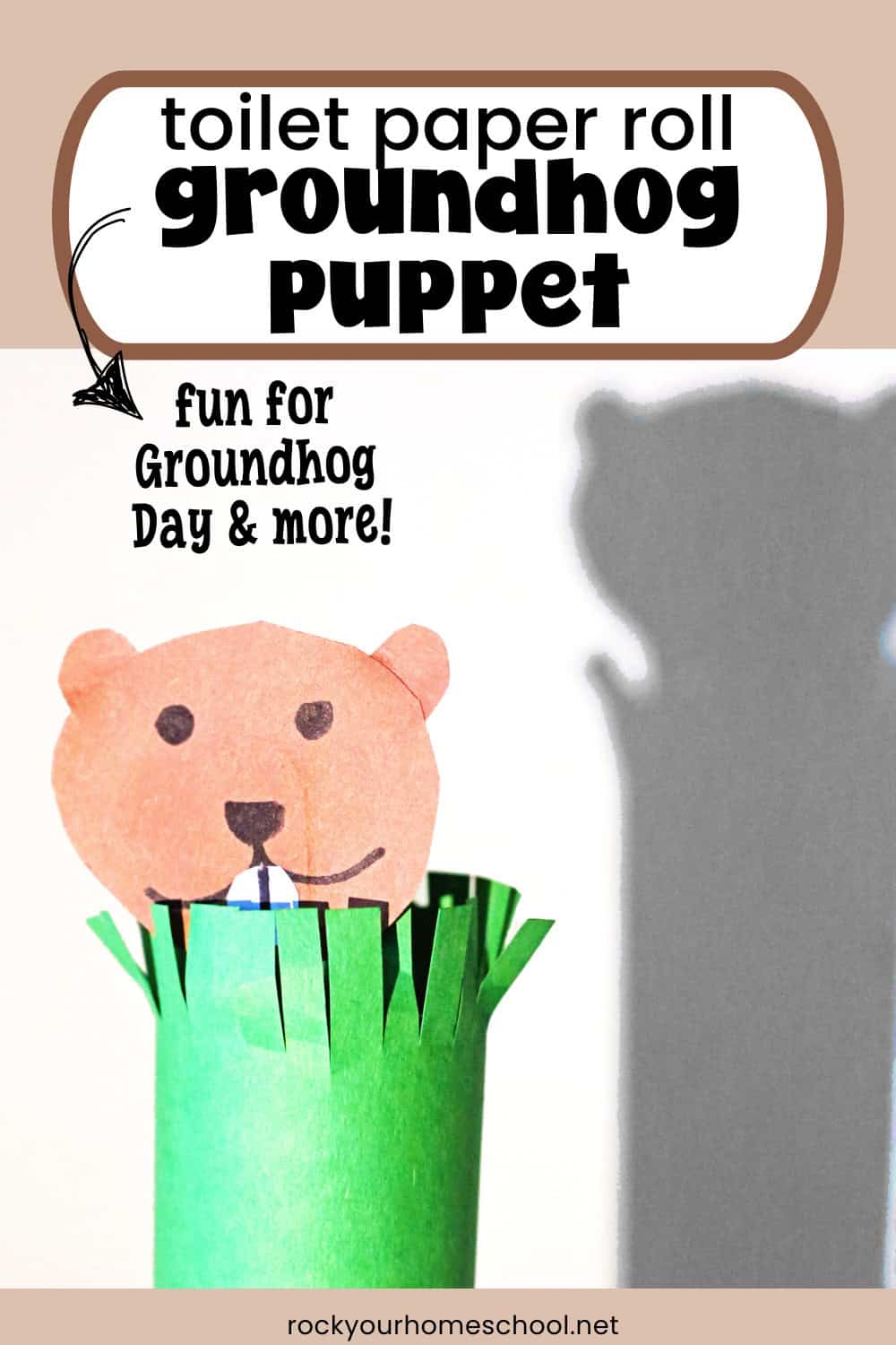 Groundhog Puppet: How To Make This Toilet Paper Roll Craft- Rock Your ...