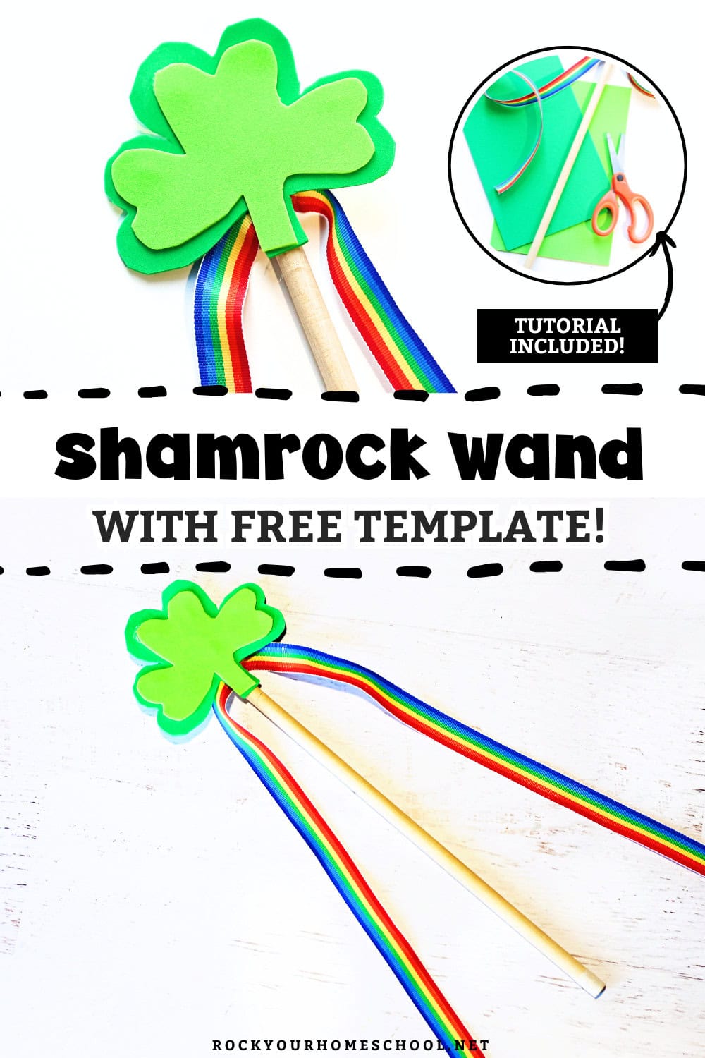 Shamrock Craft: How to Make This Fun Wand for Kids- Rock Your Homeschool