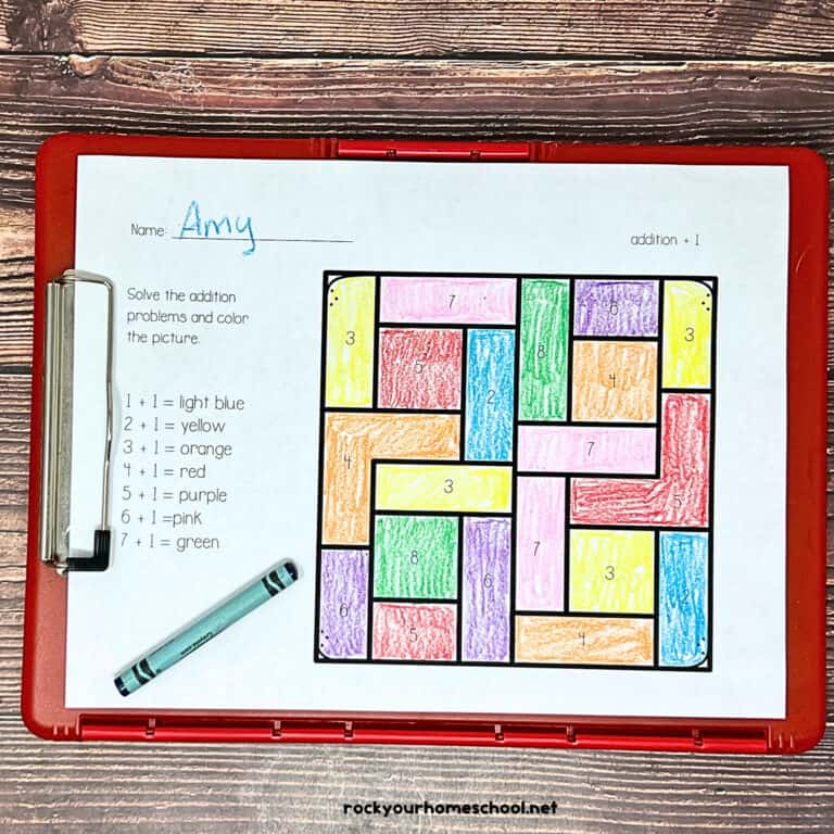 Addition Color by Sums for Math Fun- Rock Your Homeschool