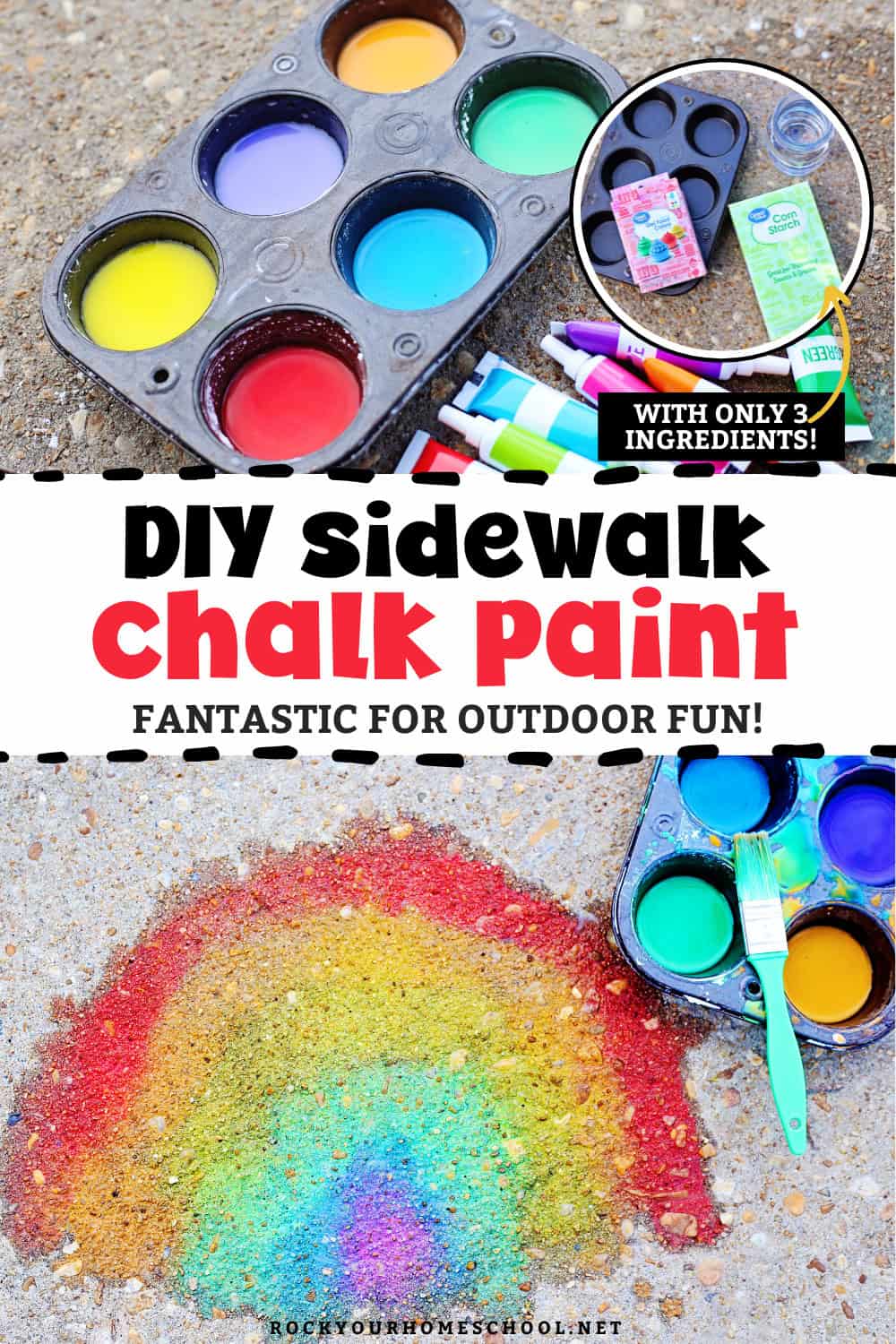DIY Sidewalk Chalk Paint: How to Easily Make & Enjoy- Rock Your Homeschool