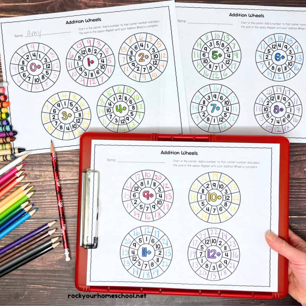 Addition Wheels Activities To Easily Make Math Fun- Rock Your Homeschool